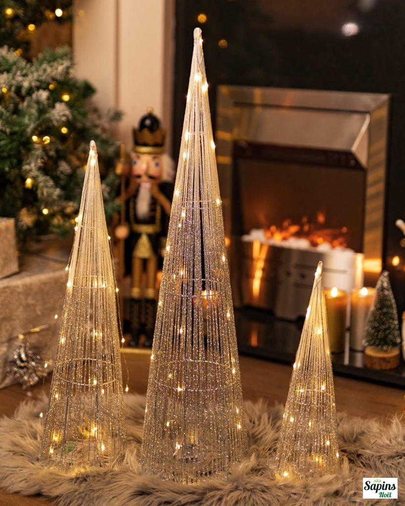 Trio sapin de Noël argenté de Marco Paul Interiors : Livraison RAPIDE